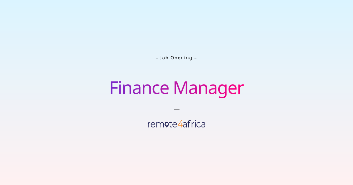 Remote (Hybrid) Finance Manager job at Financial Services / FinTech ...