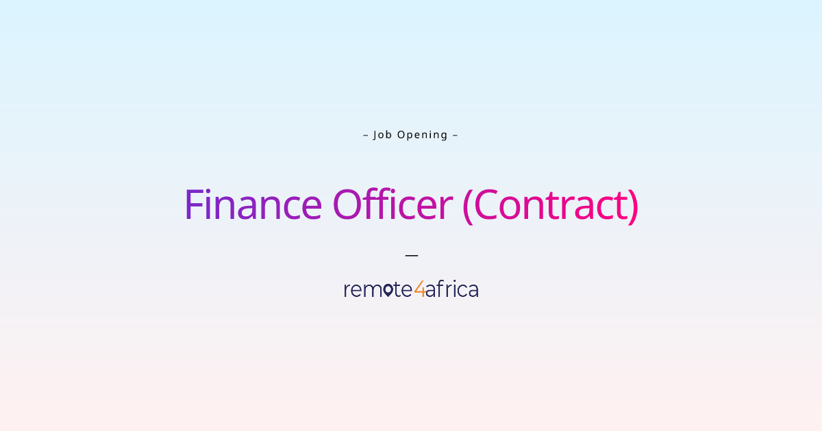 Remote Finance Officer (Contract) job at Internet Software & Services ...