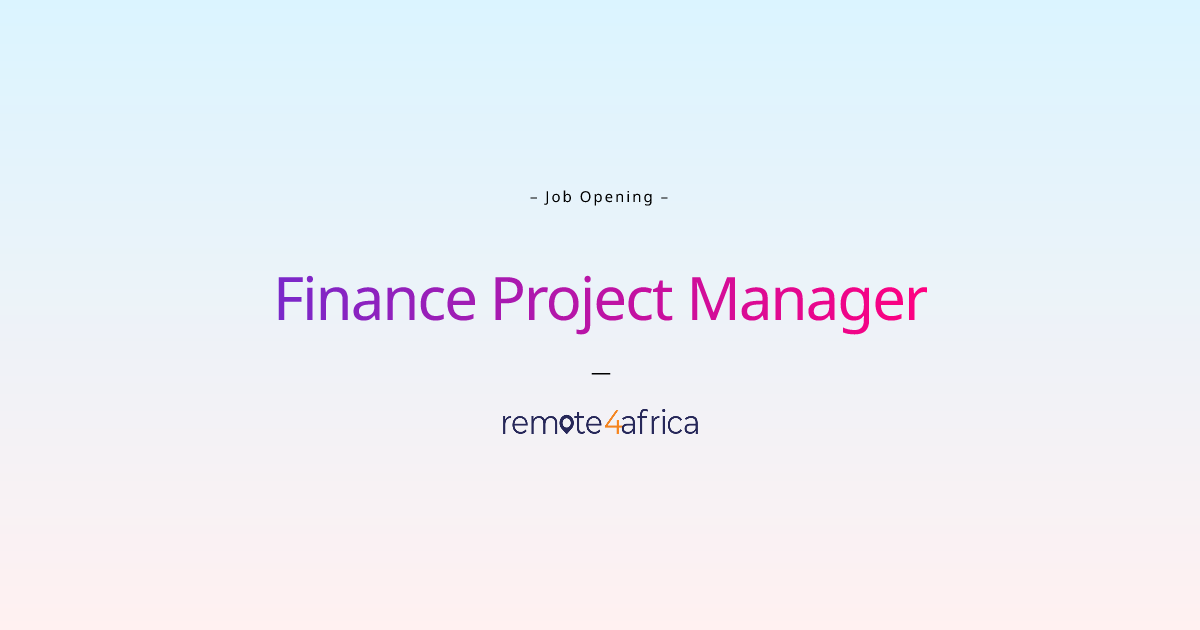 Remote Finance Project Manager job at Internet Software & Services ...