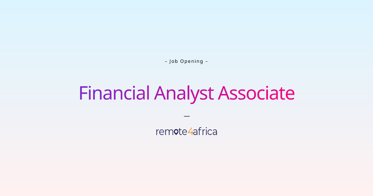 Remote Financial Analyst Associate job at Health & Wellness company ...