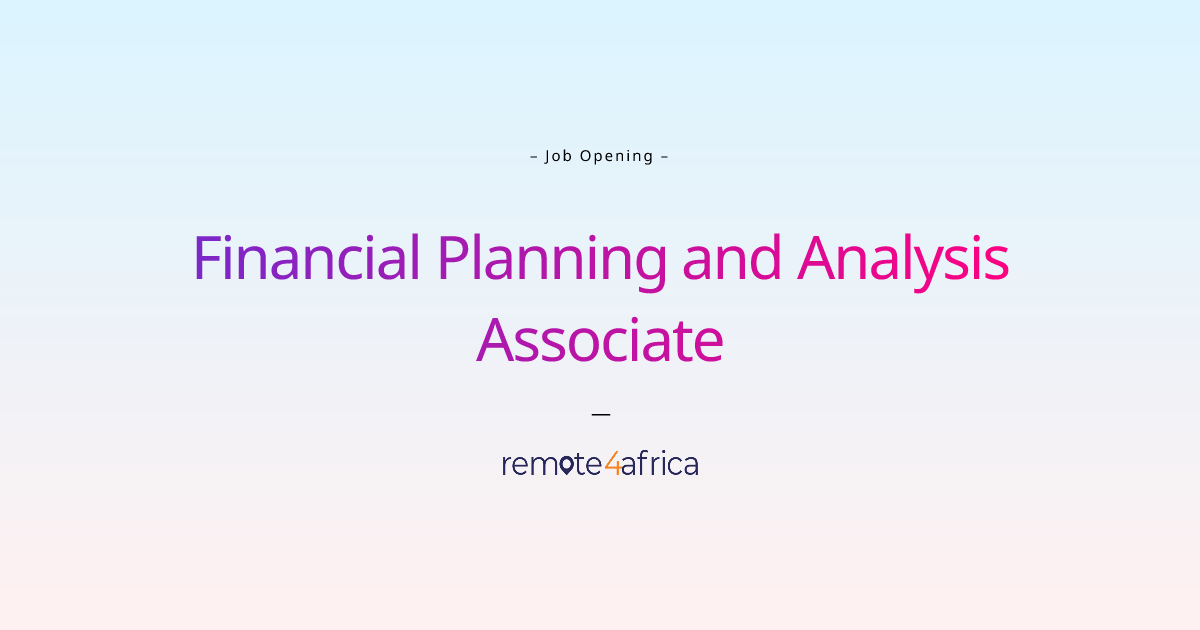 Remote Financial Planning and Analysis Associate job at Health care ...