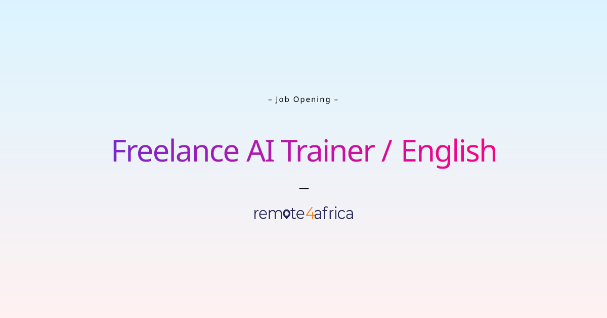 Remote Freelance AI Trainer / English job at Internet Software ...