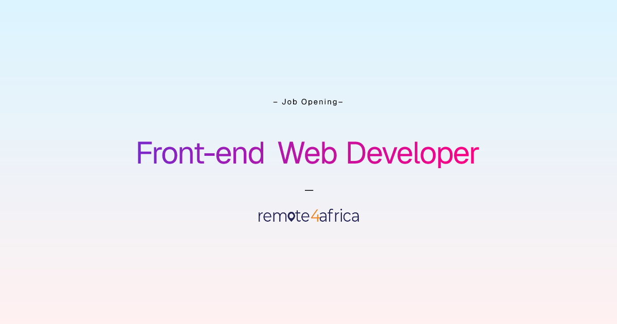 Remote Front-end Web Developer job at Human Resource Services company ...