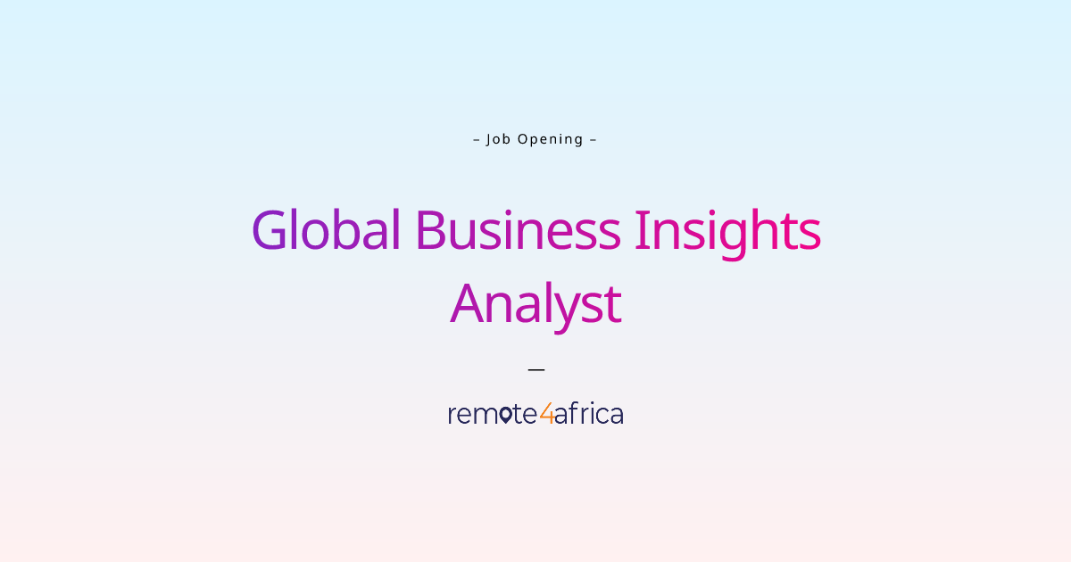 Remote Global Business Insights Analyst job at Legal Services company ...