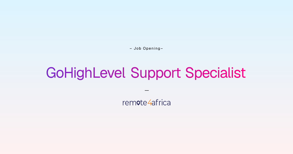 Remote GoHighLevel Support Specialist job at Human Resource Services ...
