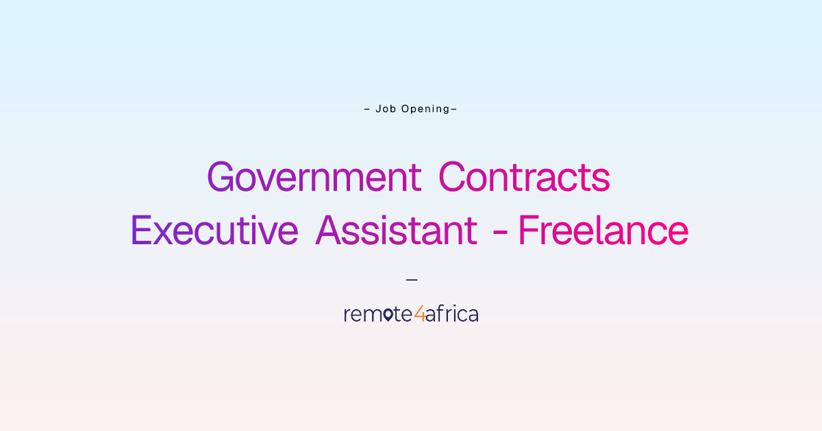 Remote Government Contracts Executive Assistant - Freelance job at ...