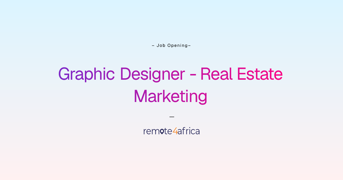 Remote Graphic Designer - Real Estate Marketing job at Human Resource ...