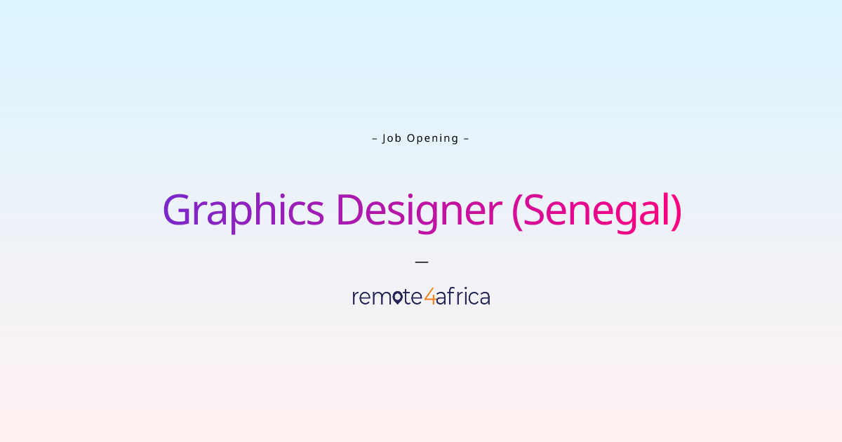 Remote Graphics Designer (Senegal) job at Health care company ...