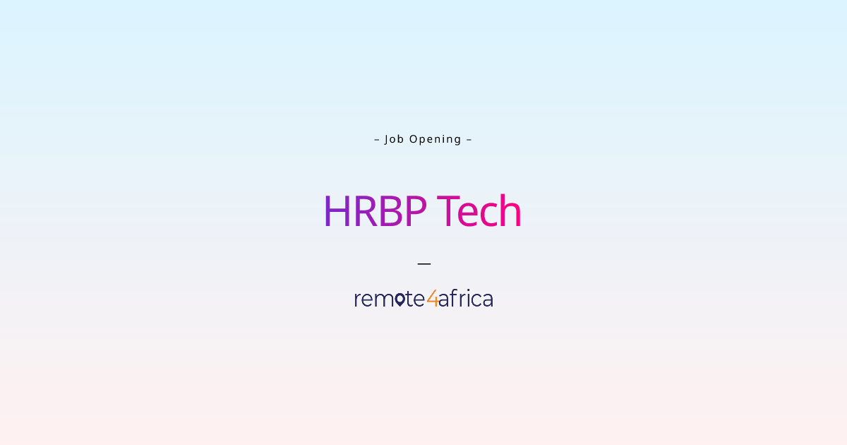 Remote (Hybrid) HRBP Tech job at Food Services / Hospitality company | Remote4Africa