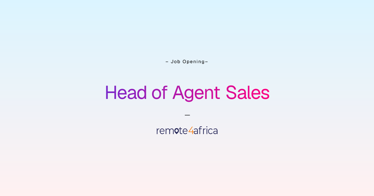 Remote Head of Agent Sales job at Financial Services / FinTech company ...