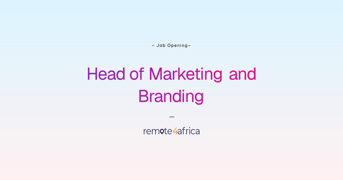 Remote Head of Marketing and Branding job at Financial Services ...
