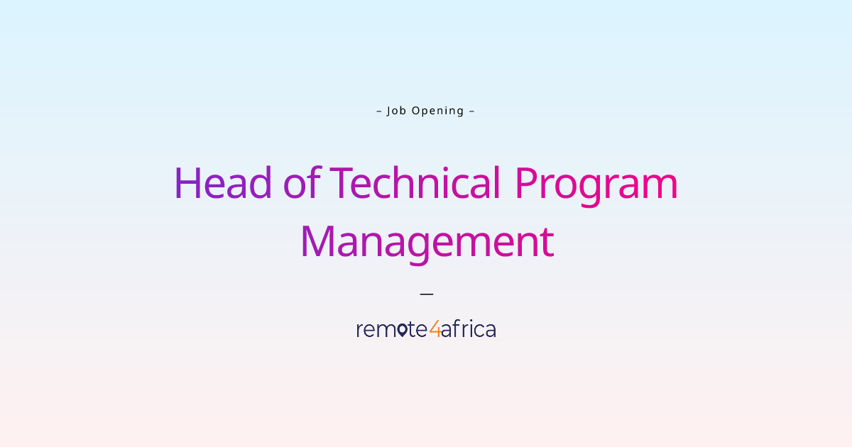 Remote Head Of Technical Program Management Job At Blockchain Services