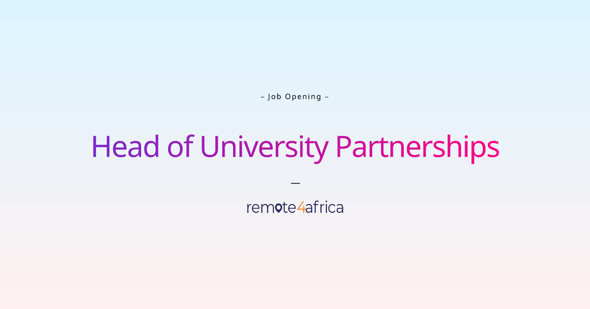 Remote (Hybrid) Head of University Partnerships job at Education / E ...