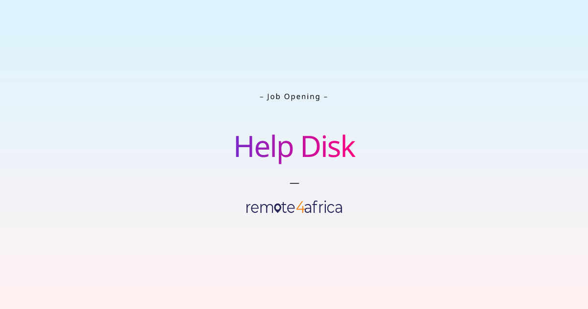 Remote Help Disk job at IT / Telecommunication Services company ...