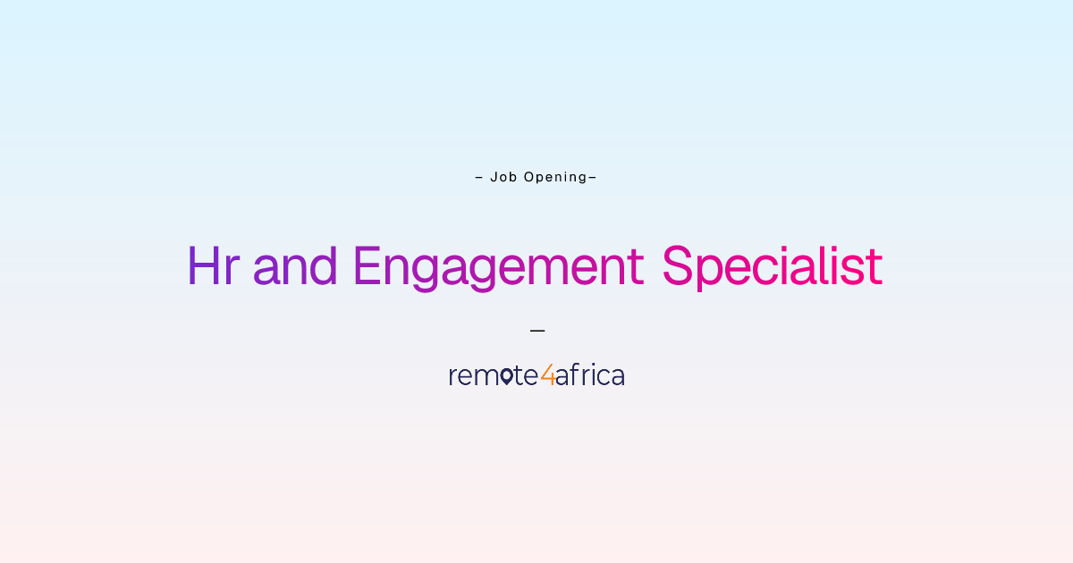 Remote Hr and Engagement Specialist job at Human Resource Services ...
