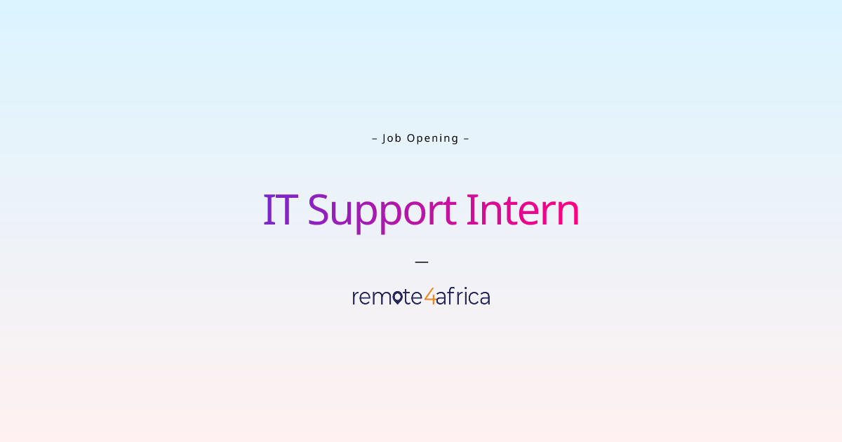 Remote IT Support Intern job at Human Resource Services company ...