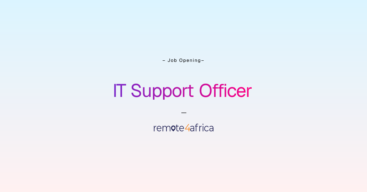 Remote (Hybrid) IT Support Officer job at Financial Services / FinTech ...