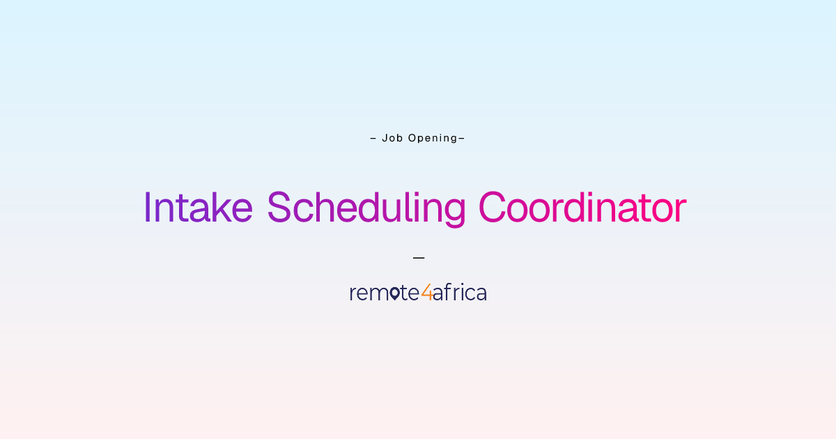 Remote Intake Scheduling Coordinator job at Human Resource Services ...