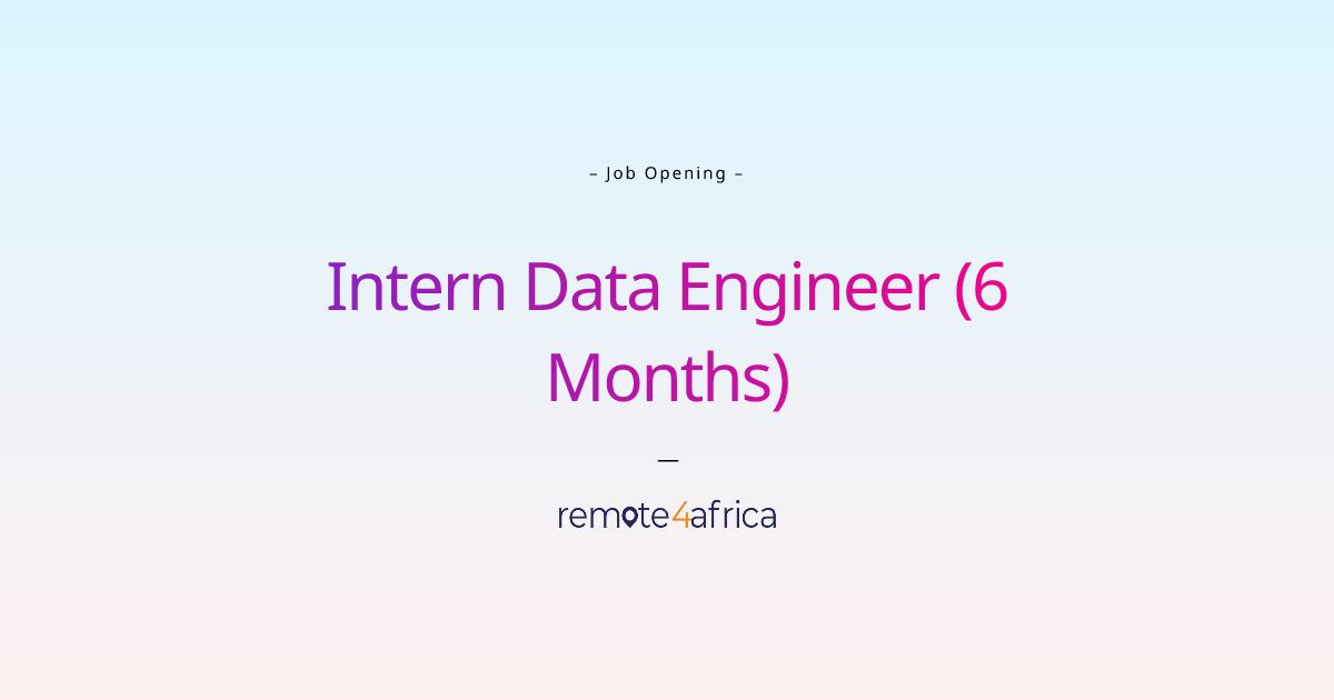 Remote (Hybrid) Intern Data Engineer (6 Months) job at Financial ...