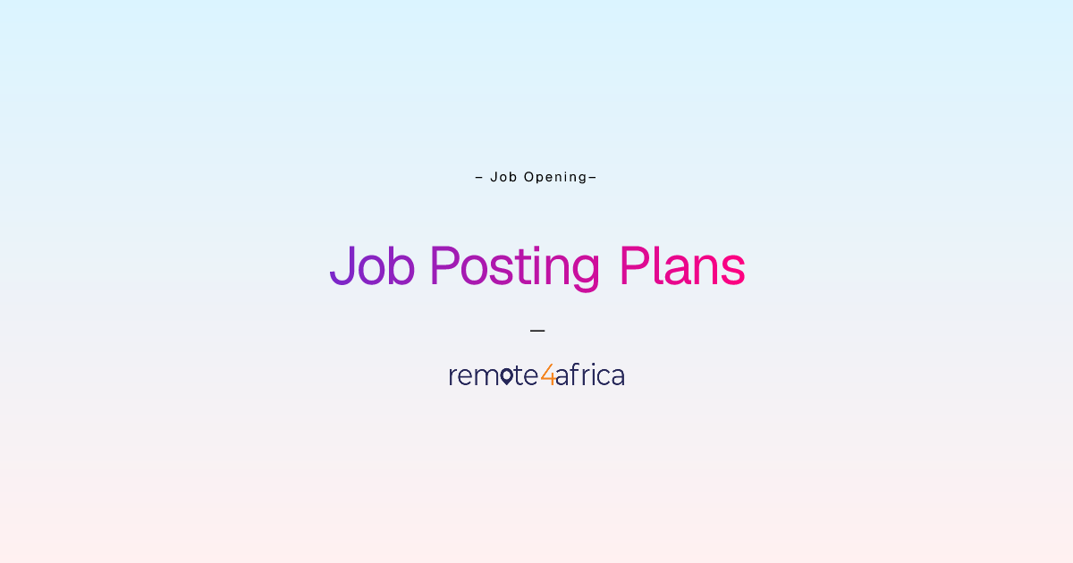 Job Posting Plans | Remote4Africa