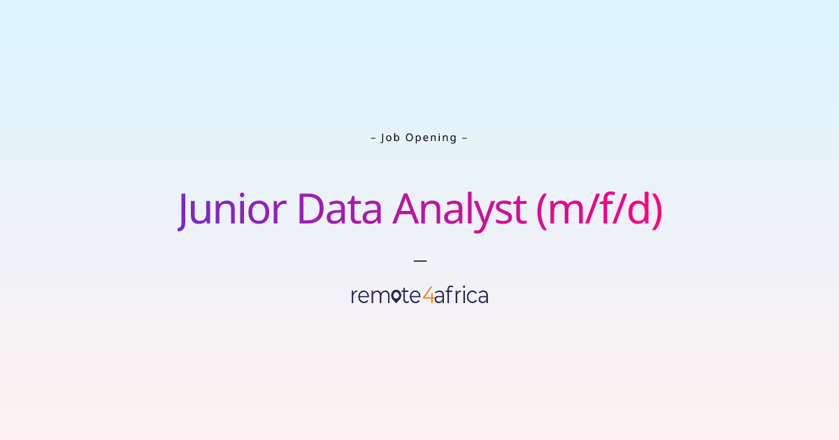Remote Junior Data Analyst (m/f/d) job at Sports / Gaming company | Remote4Africa