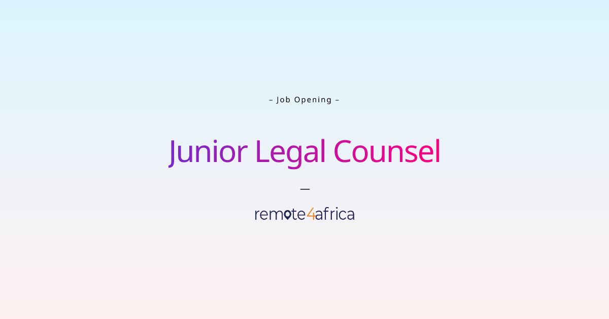 Remote (Hybrid) Junior Legal Counsel job at Financial Services ...