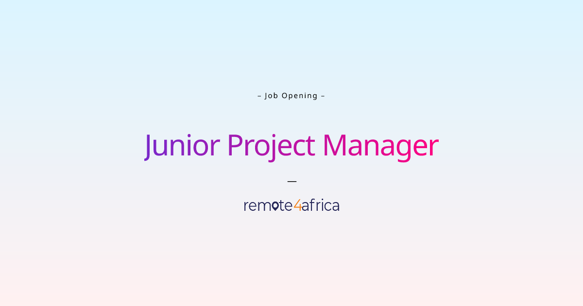 Remote Junior Project Manager job at Internet Software & Services ...