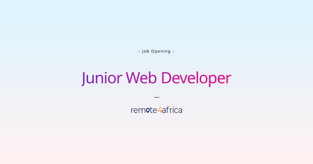 Remote Junior Web Developer job at Internet Software & Services company ...