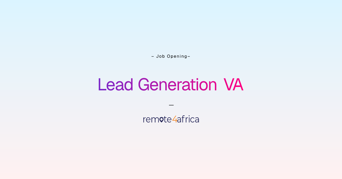 Remote Lead Generation VA job at Human Resource Services company ...
