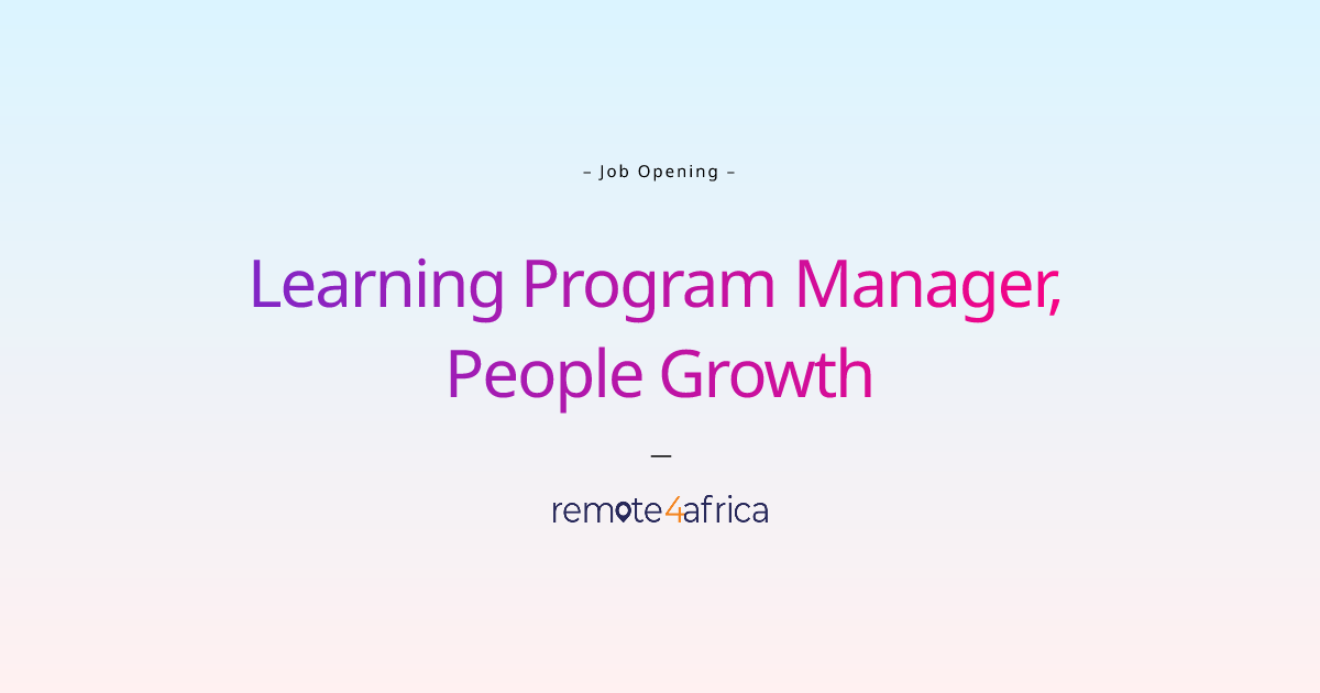 Remote Learning Program Manager, People Growth & Belonging (Contract ...