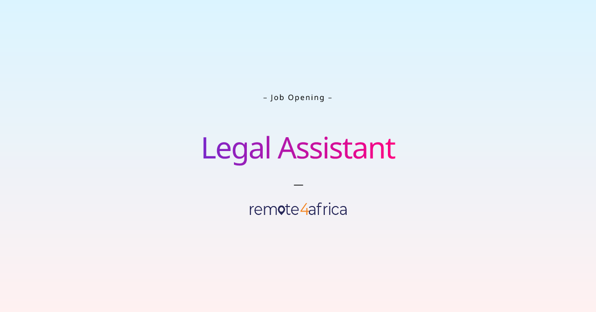 Remote Legal Assistant job at Human Resource Services company ...