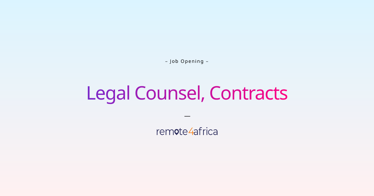 Remote Legal Counsel, Contracts & Documentation (Funds Transfers) job at Financial Services ...