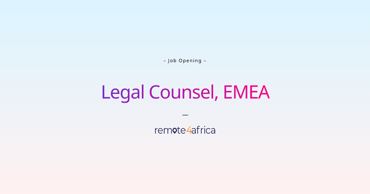 Remote Legal Counsel, EMEA job at Internet Software & Services company ...