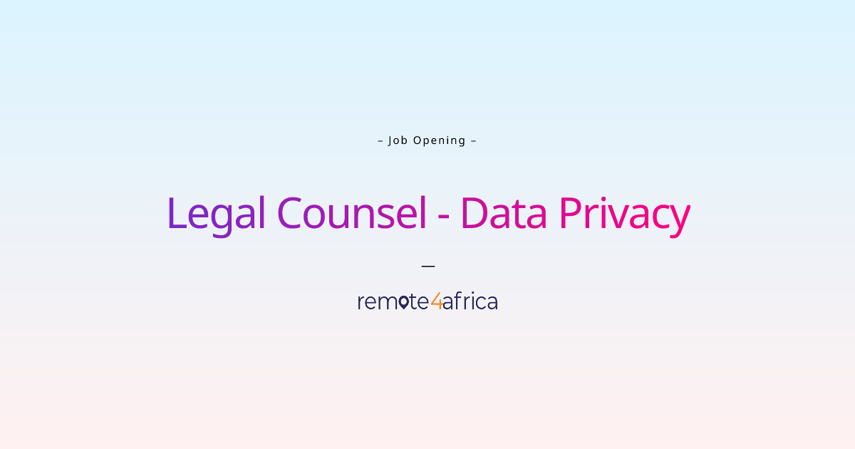 Remote Legal Counsel - Data Privacy job at Financial Services / FinTech ...