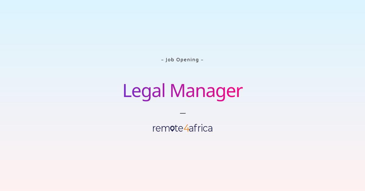 Remote Legal Manager job at Financial Services / FinTech company ...