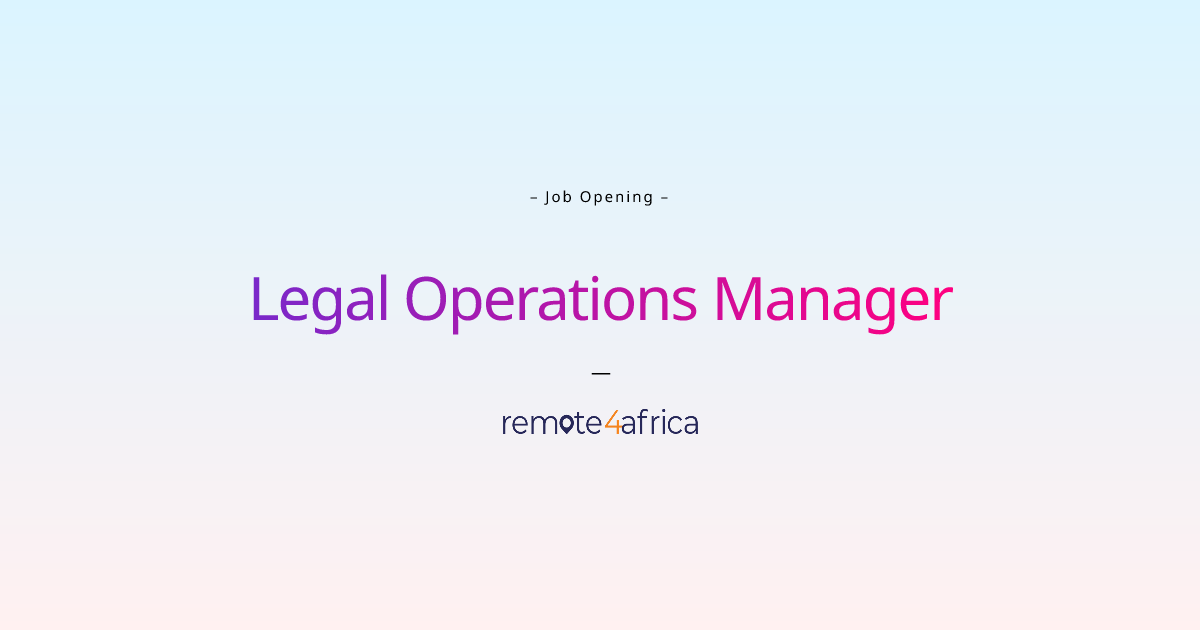 Remote Legal Operations Manager job at Human Resource Services company ...