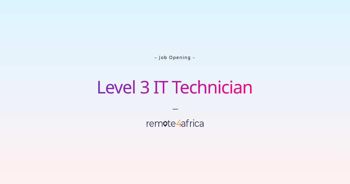 Remote Level 3 IT Technician job at Human Resource Services company ...