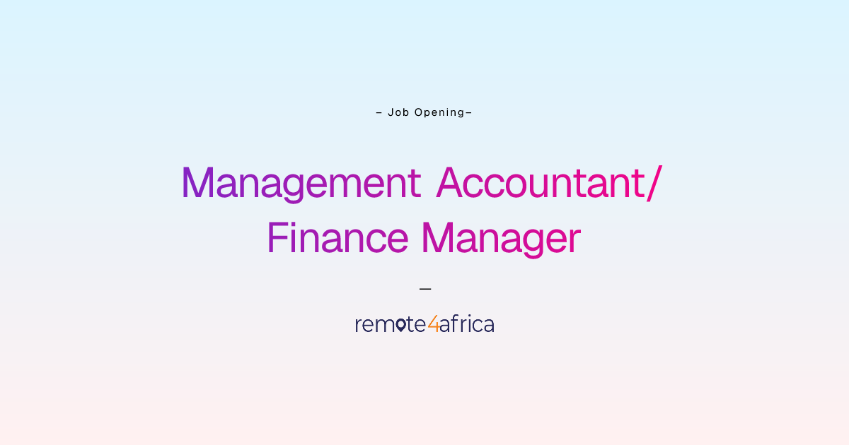 Remote Management Accountant/Finance Manager job at Human Resource ...