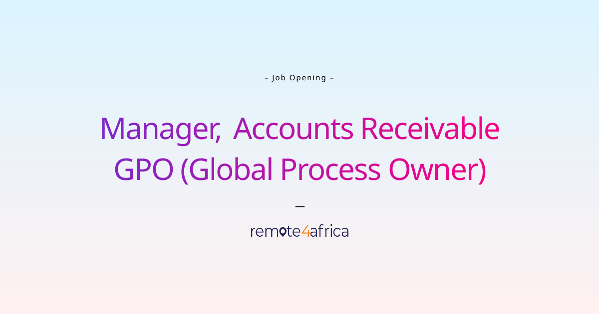Remote Manager, Accounts Receivable GPO (Global Process Owner) job at ...