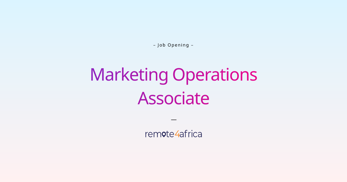 Remote Marketing Operations Associate job at Advertising company ...