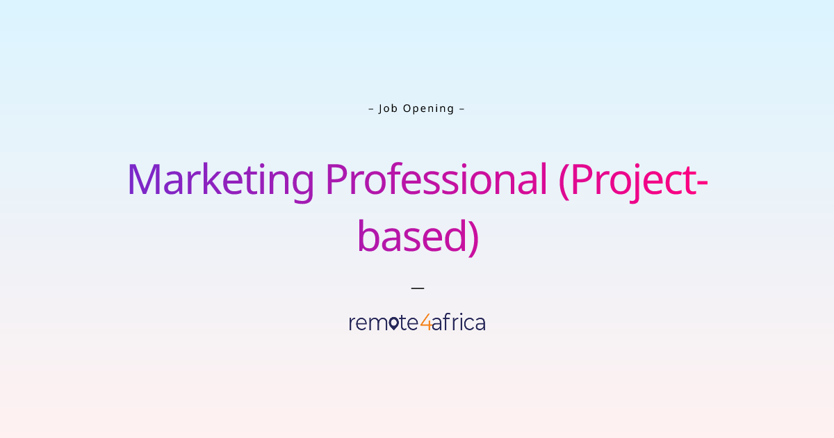 Remote Marketing Professional (Project-based) job at Human Resource ...