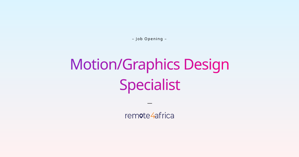 Remote Motion/Graphics Design Specialist job at Financial Services ...