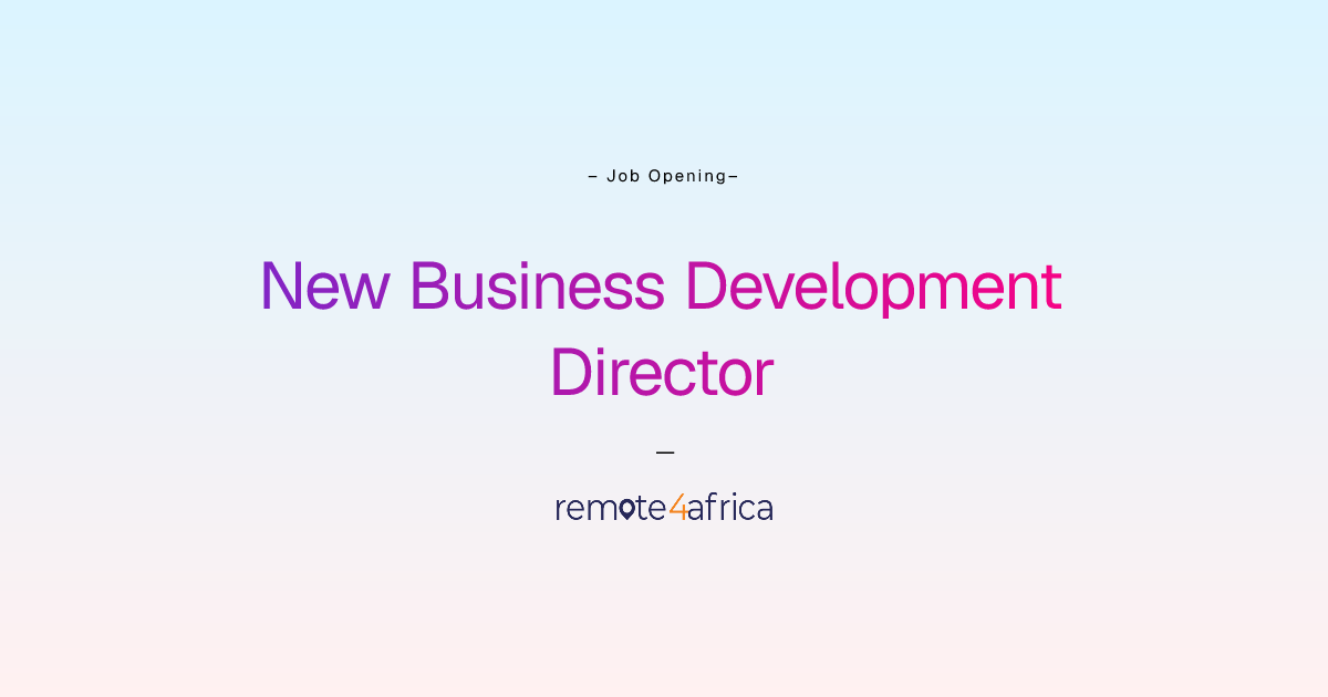 Remote New Business Development Director job at NGO / Non Profit ...