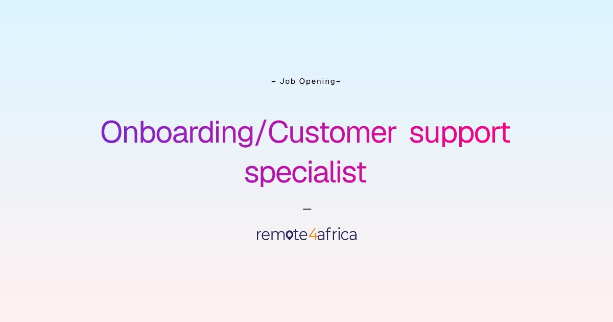 Remote Onboarding/Customer support specialist job at Financial Services ...