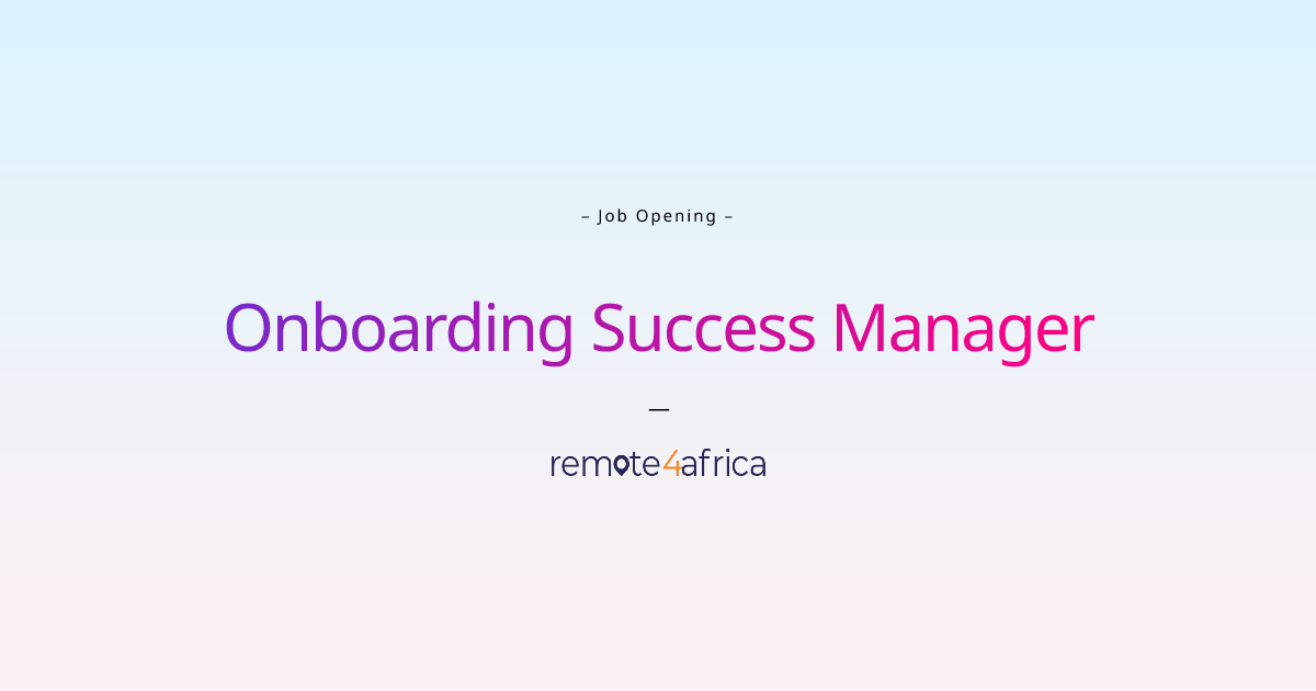 Remote Onboarding Success Manager job at Human Resource Services ...