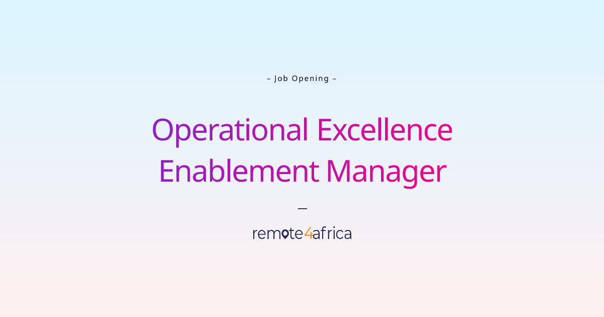 Remote Operational Excellence Enablement Manager job at Human Resource ...