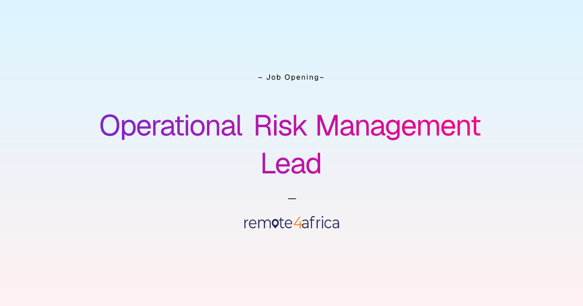 Remote Operational Risk Management Lead job at Human Resource Services ...