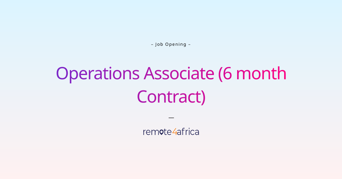 Remote Operations Associate (6 month Contract) job at Real Estate ...
