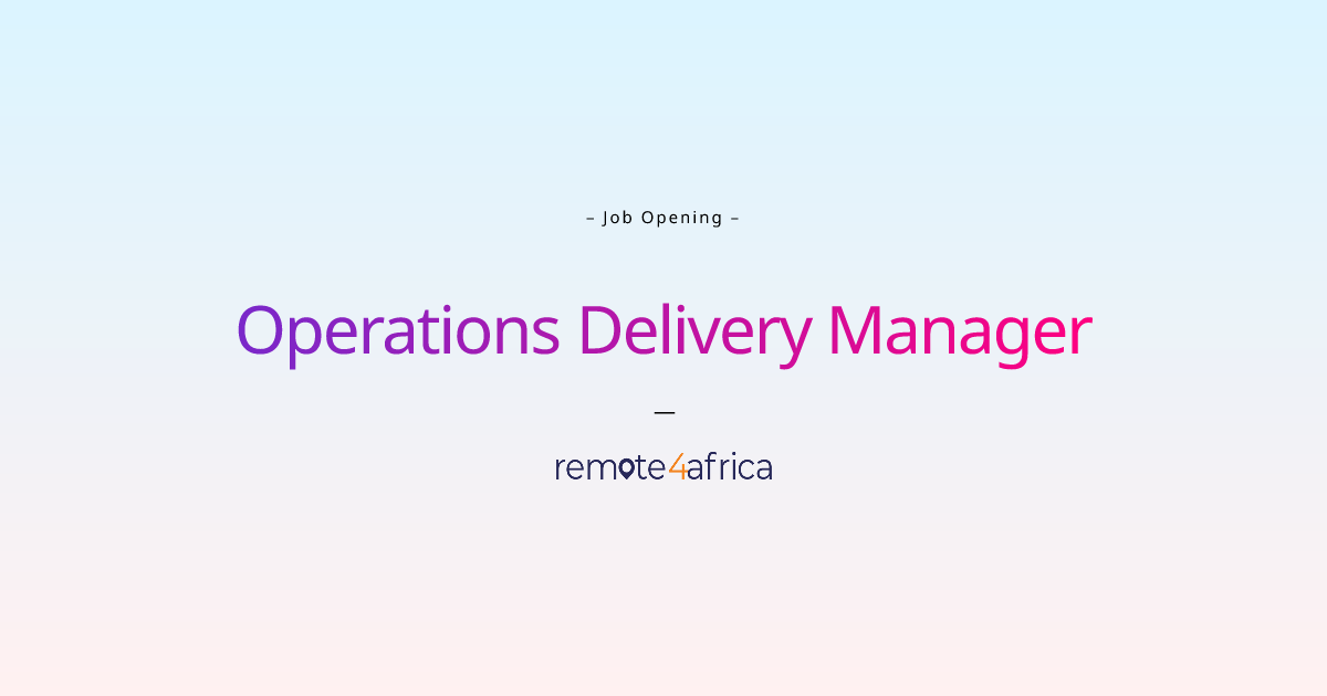 Remote (Hybrid) Operations Delivery Manager job at Financial Services ...