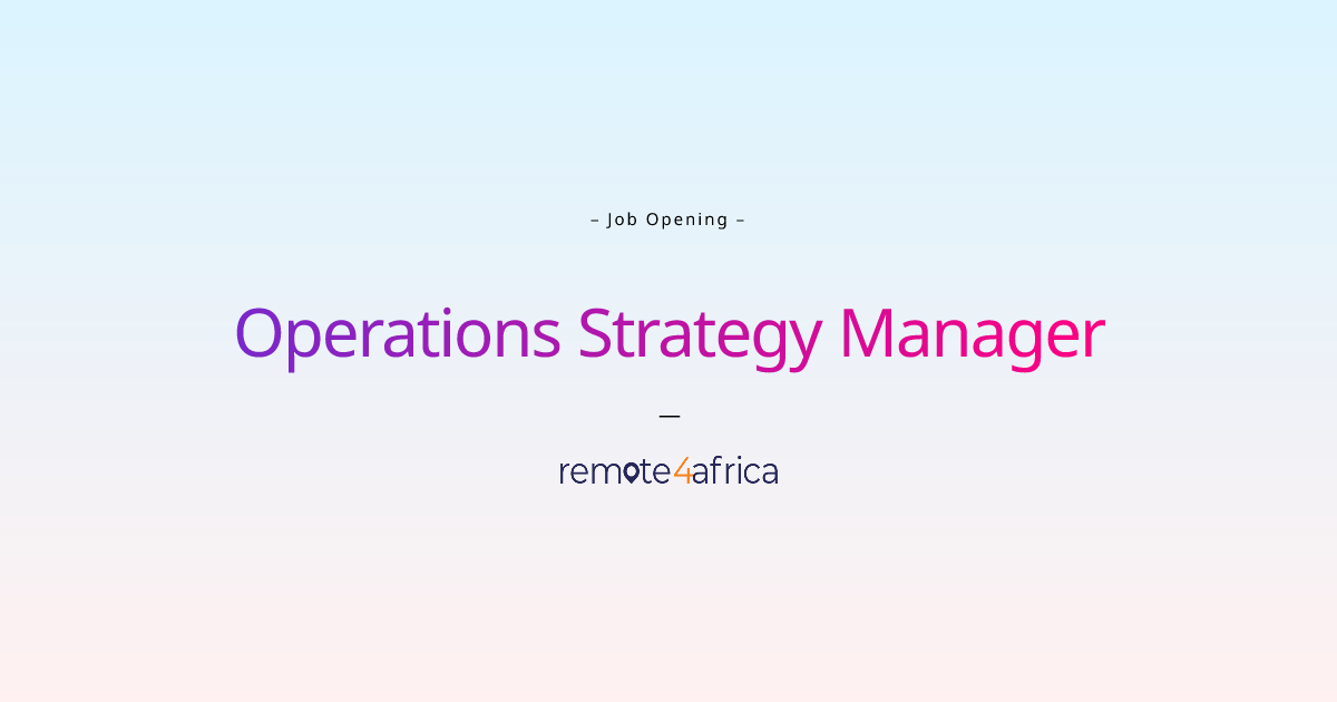Remote Operations Strategy Manager job at Human Resource Services ...